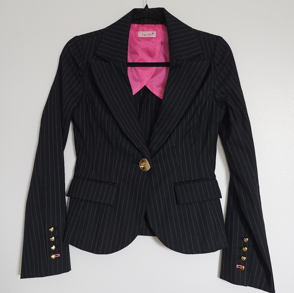 ma*rs | Jackets & Coats | Mars Agejo Gyaru Black And Pink Pinstripe ...